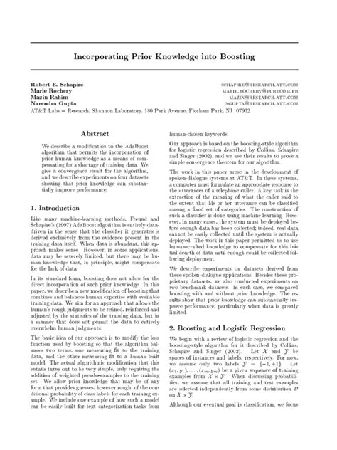 Incorporating Prior Knowledge Into Boosting Pdf Machine Learning Accuracy And Precision