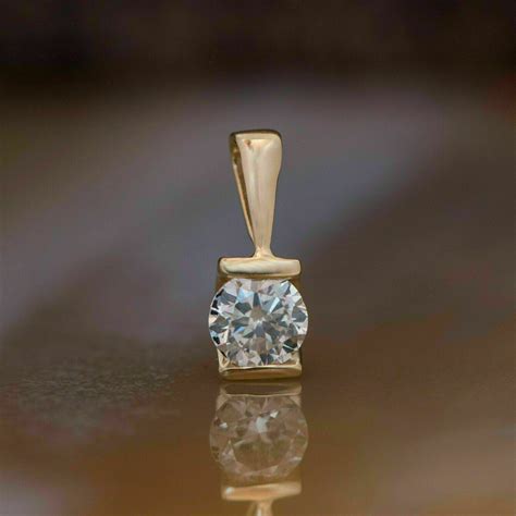 15ct Round Cut Diamond Solitaire Pendant 14k Yellow Gold Finish Free