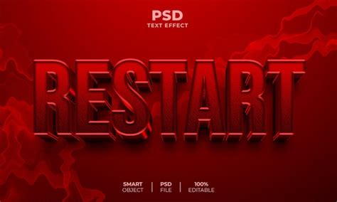 Premium Psd Restart 3d Editable Text Effect