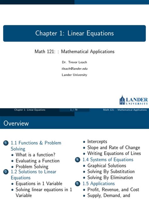 Chapter 1 Linear Equations Math 121 Mathematical Applications Pdf