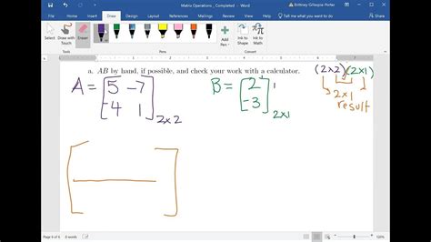 Matrix Multiplication 2x2 And 2x1 Youtube