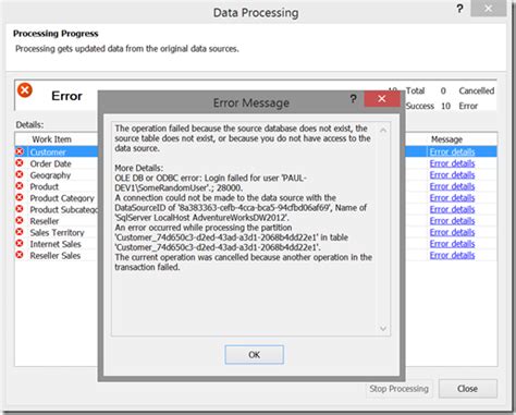 How To Resolve Connection Errors When Loading Data In SSAS Tabular