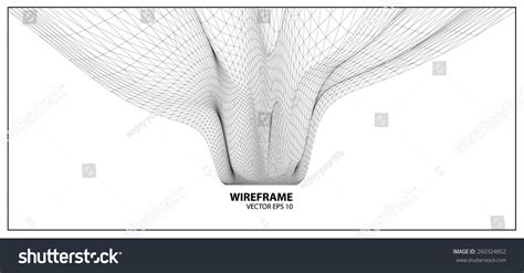 Wireframe Surface Vector Background Stock Vector Royalty Free 260324852 Shutterstock