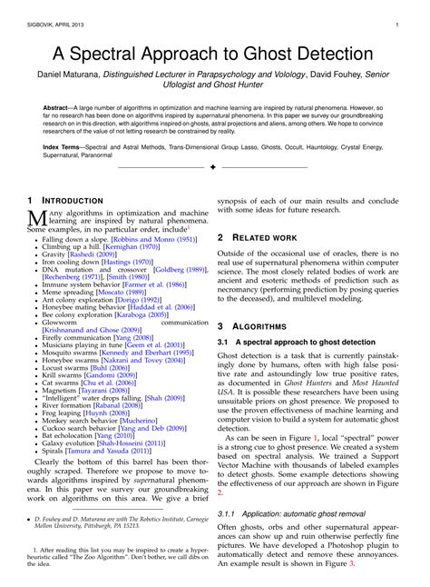 A Spectral Approach To Ghost Detection