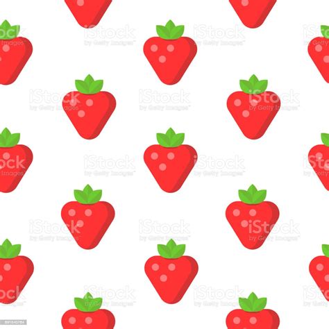 평면 스타일에 딸기와 함께 완벽 한 패턴입니다 벡터 일러스트입니다 0명에 대한 스톡 벡터 아트 및 기타 이미지 0명 건강한 식생활 계절 Istock