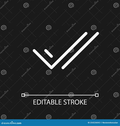 Two Checkmarks Pixel Perfect White Linear Ui Icon For Dark Theme Stock