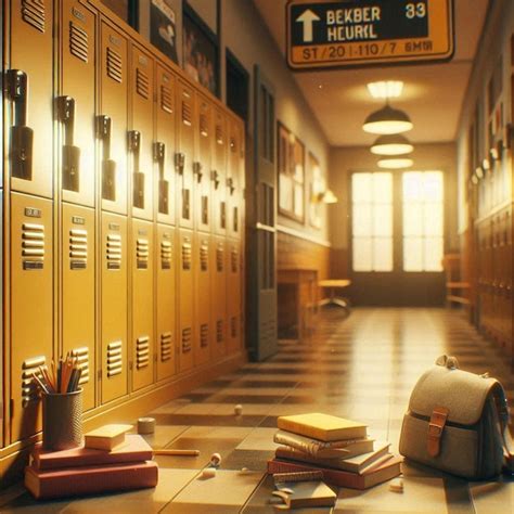 Empty School Hallway Premium Ai Generated Image