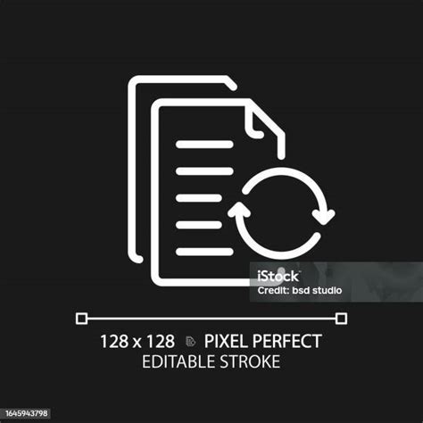 2d Customizable Document Thin Linear White Icon Stock Illustration Download Image Now