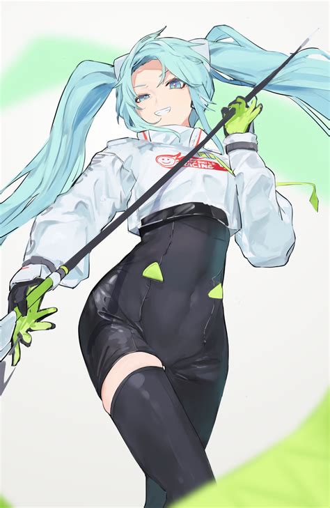 Hatsune Miku Racing Miku And Racing Miku Vocaloid And 1 More Drawn By Pocche Ex Danbooru