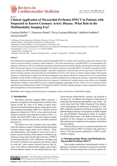 Pdf Clinical Application Of Myocardial Perfusion Spect In Patients With Suspected Or Known