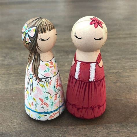Peg Dolls Set Etsy