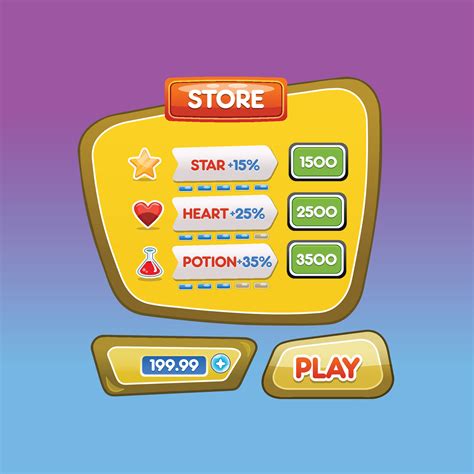 Causal Game Ui Store Screen With Play Button 35582139 Vector Art At