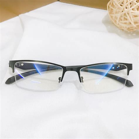 New Mens Anti Blue Light Half Frame Glasses Fashion Simple Business