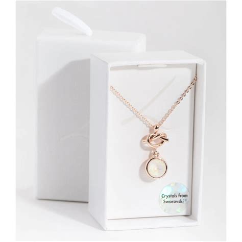 Lovisa Rosegold Knotted Circle Drop Swarovski Stone Necklace In T