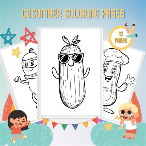14 Cucumber Coloring Pages Grow A Veggie Wonderland