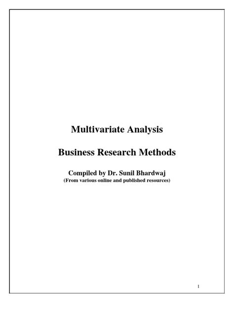 Brm Multivariate Notes Pdf Coefficient Of Determination