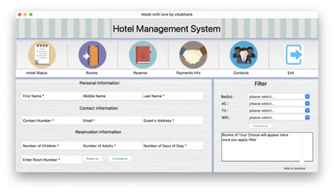 Hotel Management System Using Python With Source Code Using Graphical