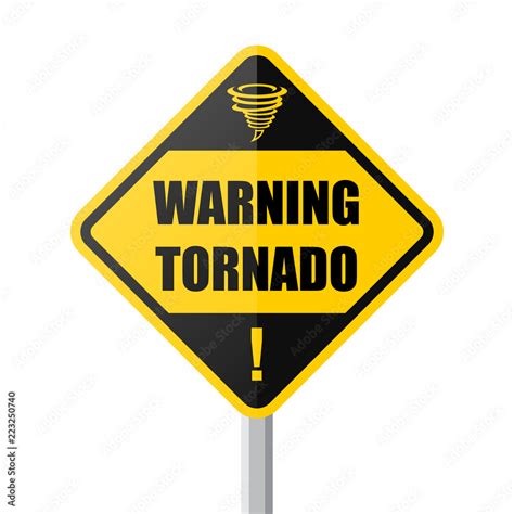 Warning Tornado Sign With Text And Tornado Icon Stock Vector Adobe Stock