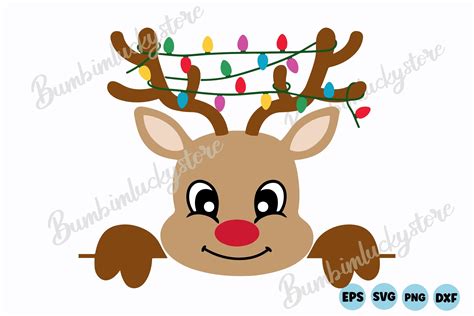 Reindeer With Lights Clip Art