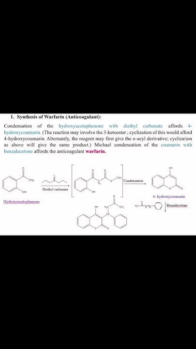 Synthesis Of Warfarin Tolbutamide Procaine Youtube