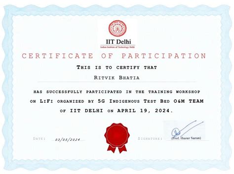 Ritvik Bhatia On Linkedin Lifiinnovation Indigenoustech Iitdelhi