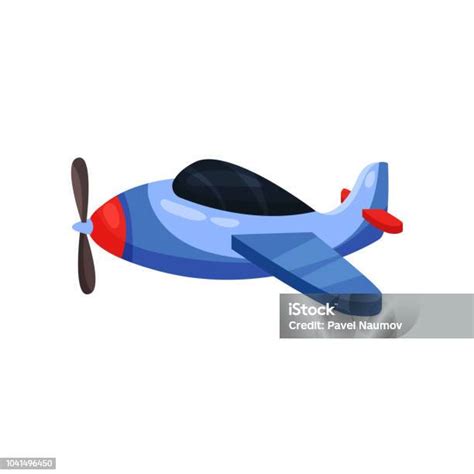 귀여운 밝은 파란색 비행기 항공기 프로 펠 러와 엽서 어린이 책 또는 스티커에 대 한 평면 벡터 요소 비행기에 대한 스톡 벡터 아트 및 기타 이미지 Istock
