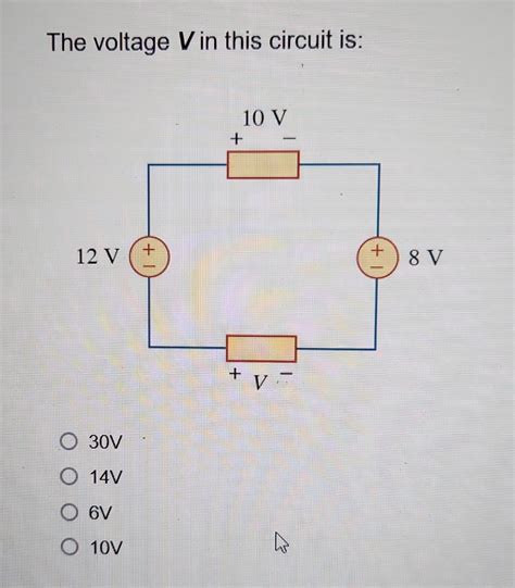 solved the voltage v in this circuit is 30 v 14v 6 v 10 v