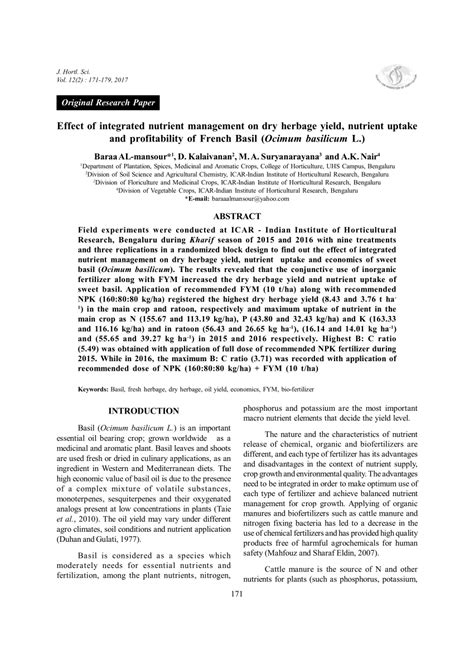 (PDF) Effect of integrated nutrient management on dry herbage yield ...
