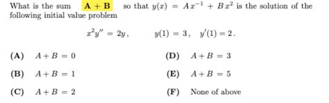 Solved What Is The Sum A B So That Y X Ax1 Bx2 Is The Chegg Com
