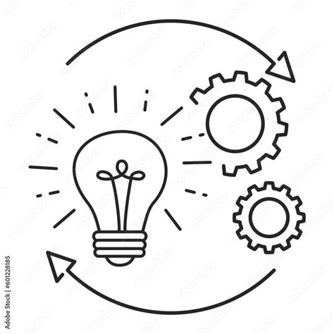 Implement Idea Icon Solution Execute Develop Configuration Cogwheel With Light Bulb