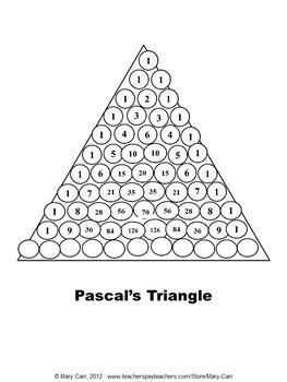 Exploring Pascal S Triangle By Mary Carr Teachers Pay Teachers