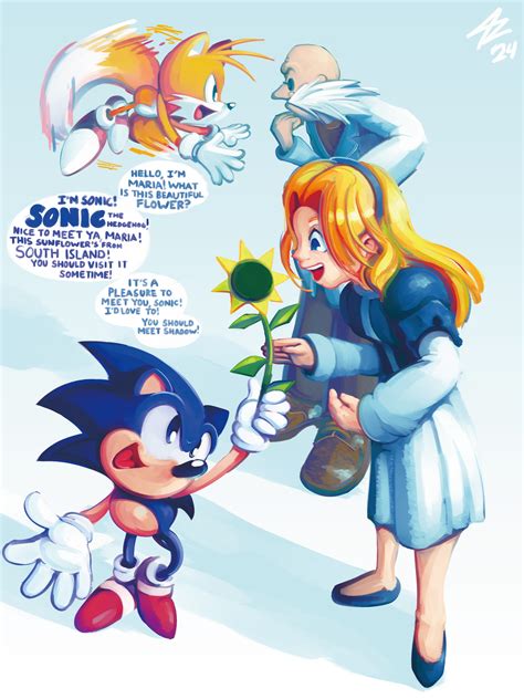 What If Classic Sonic Met Maria In White Space Know Your Meme