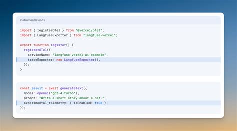 vercel ai sdk integration langfuse