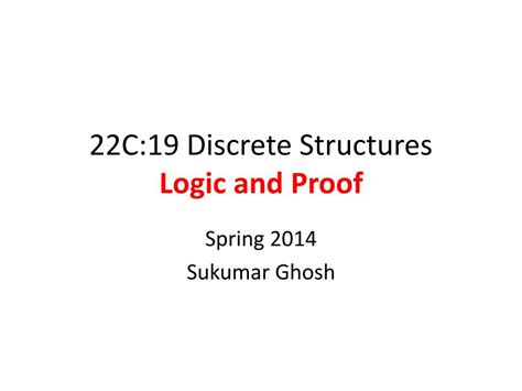 PPT C Discrete Structures Logic And Proof PowerPoint Presentation ID