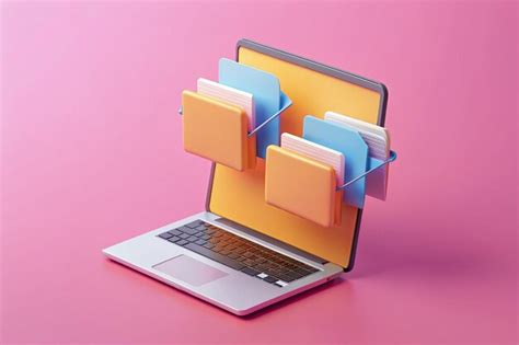 Premium Photo 3d File Transfer Of Document In Folder File Transfer