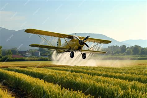 Premium Ai Image Crop Duster Plane Spraying Crops Spraying Chemicals