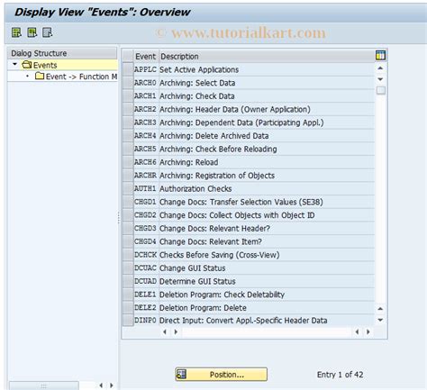REAJCG SAP Tcode CG Events