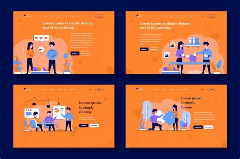 premium vector business start up and broadcast landing page