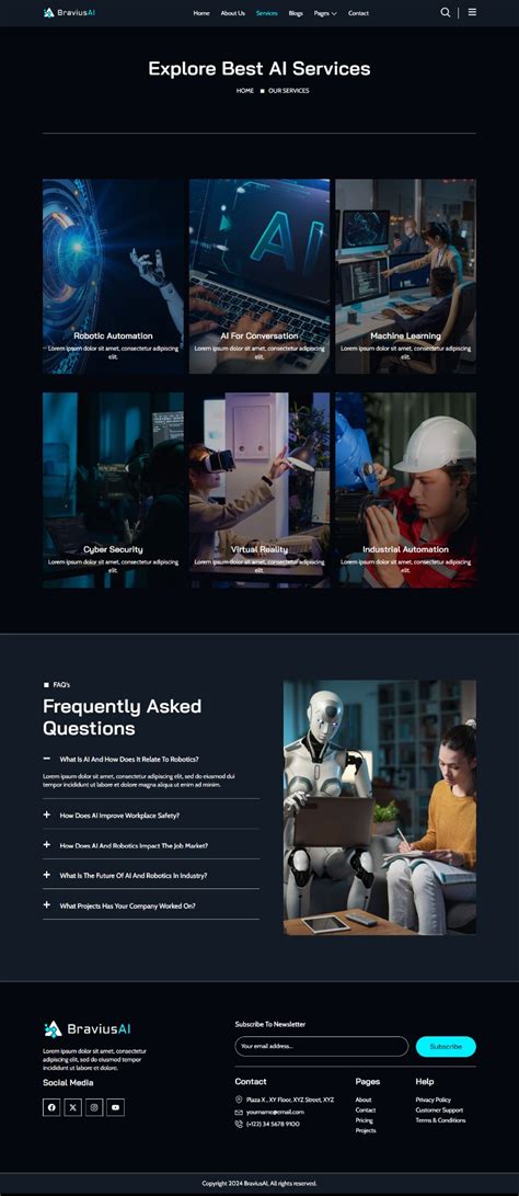 braviusai ai and robotics elementor template kit by evonicmedia