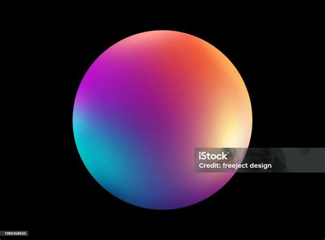 Gradient Ball Illustration In Trendy Color Stock Illustration