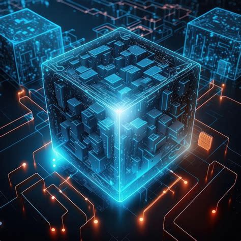 Premium Photo Blockchain Technology Beautiful Colorful Picture Generative AI