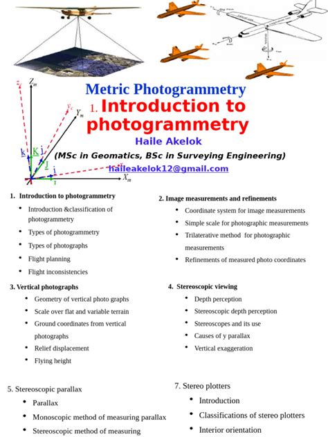 Understanding Metric Photogrammetry Techniques Pdf Aerial