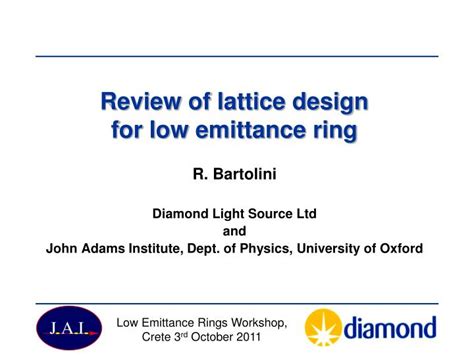 ppt review of lattice design for low emittance ring powerpoint