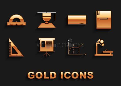 Set Presentation Financial Board With Graph Pie Graph Notebook Microscope Pie Triangular