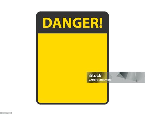 Danger Sign Isolated Warning Label Empty Template Vector Stock