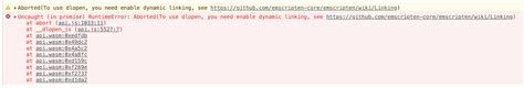 webassembly wasm c js代码调用c 方法时，如果使用std thread，会报错 javascript