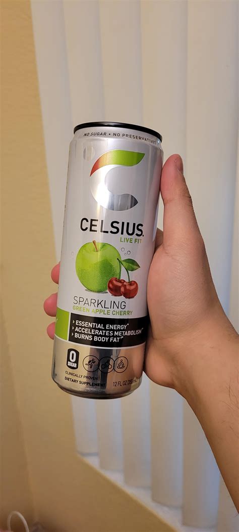 Having The New Green Apple Cherry Celsius 💚 ️ Renergydrinks