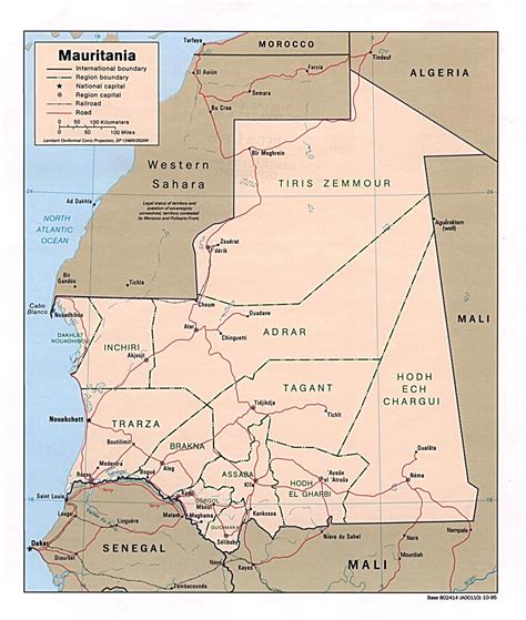 Mauritania Map Mauritania