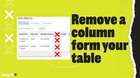 Remove A Column From Your Tables