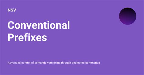 Conventional Prefixes Nsv